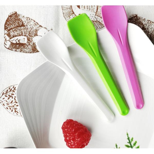 Quality Coloful Mini PLA Biodegradable Compostable Cutlery Spoons Bulk For Dessert 4'' for sale