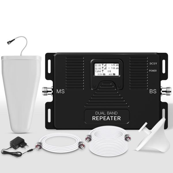 Quality 2G 4G Dual Band Signal Booster 900MHz 1800MHz 70dB Gain With LCD for sale