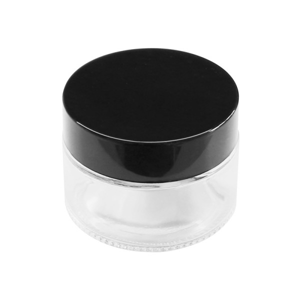 Quality 10g 20g 30g 50g Transparent Cream Jar Customizable Face Cream Jars With Black Lids for sale