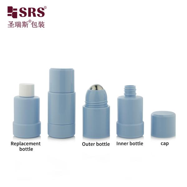 Quality PP PCR Refillable Roll On Bottle 50ml 75ml for Deodorant and Skincare for sale