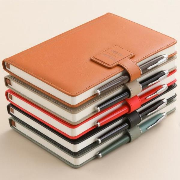 Quality High End PU Leather Notebook Journal Set With Match Pen Brass Bookmarks for sale