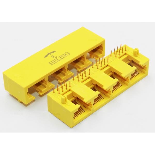 Quality 1 x 4 Ports Harmonica Ganged Lan Connector Rj45 For Network Hub / Switches for sale