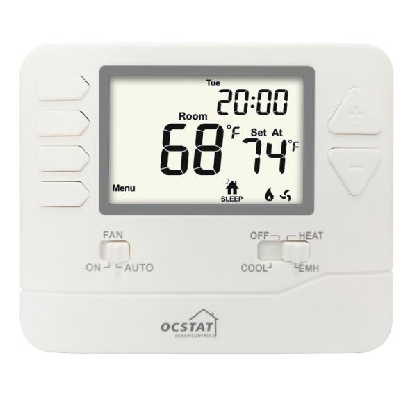 Quality 24 V LCD Electric Programmable Heat Pump Thermostat With Emergency Heat for sale