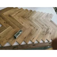 Quality Rustic Oak Herringbone Parquet Flooring Block Natural Lacquered for sale