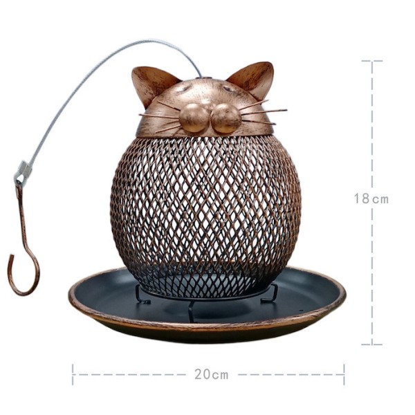 Quality Classical Punch Press Stamping All Metal Bird Feeder Bronze Colored for sale