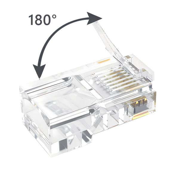 Quality 8P8C RJ45 Connector 8-Core Gold-Plated Nickel 100/CAN for sale