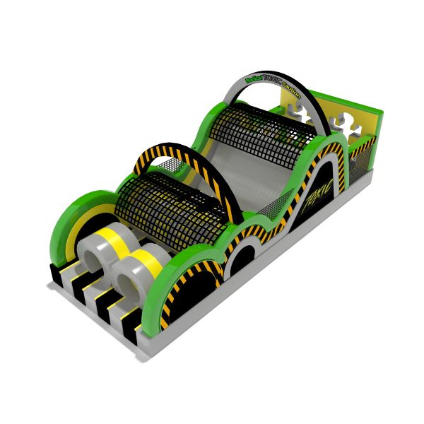 Quality Outdoor Park Playground Inflatable Obstacles Toxic With Slide for sale
