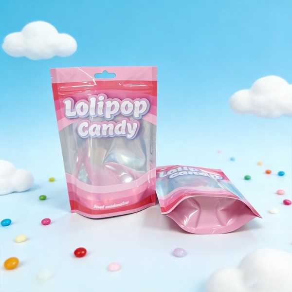 Quality PE Plastic Food Safe Contact Packaging Bag Eco Smell Proof Stand Up Pouch Ziplock Re-sealable Candy Mylar Bag with Window for sale