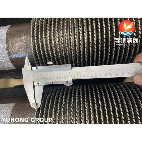 Quality High Frequency Welding Serrated Fin tube , ASTM A312 TP347 Seamless Pipe with 11Cr (SS409) Fin Material, HVAC system for sale