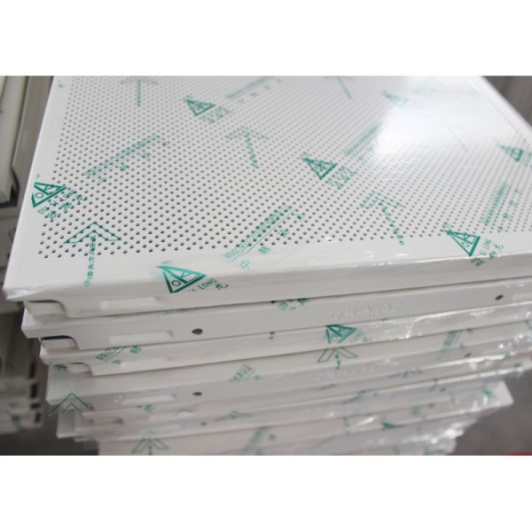 Quality Square Perforated Metal Decorative Acoustic Ceiling Tiles Custom Coloured , ISO 9001 for sale