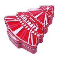 Quality Christmas Tree Shaped Tins Present Decorative Holiday Tins Custom Design Gift for sale