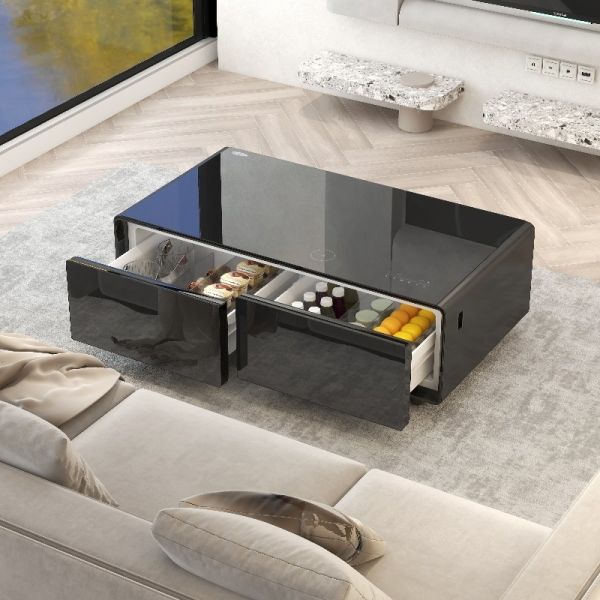 Quality Stylish Morden Simple Style Coffee Table with Music Player and Fridge Freezer for sale