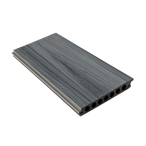 Quality Teak Yard Wood Plastic Capped Composite Deck 157*22mm No Crack Decking for sale