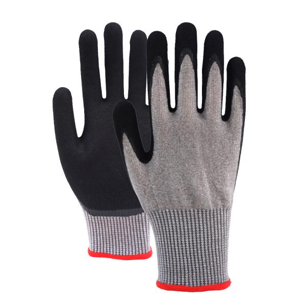 Quality Cut Resistant Nitrile Safety Gloves Customized Logo Double Dipped Nitrile Palm Coated Gloves for sale