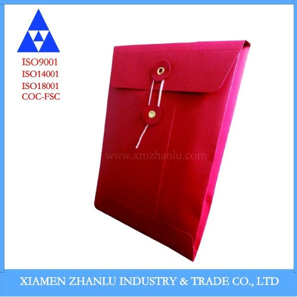 Quality Colour Gusset Pocket Envelope with Washer String Closure Style Design in Kraft for sale