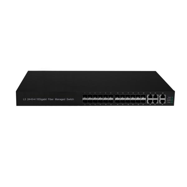 Quality Factory OEM/ODM Fiber Optic Switch L3 10Gigabit Fiber Managed Switch 24 SFP and 6 Combo Port for sale