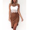 china Two piece of dress lace top and suede imitate skirt women summer sets
