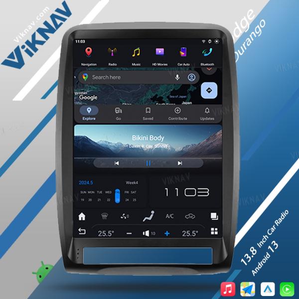 Quality VIKNAV 13.8 inch Car Radio For Dodge Durango 2011-2013 Tape Recorder Android 13 for sale