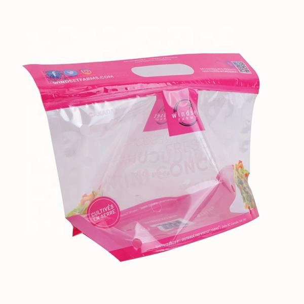 Quality 50 Microns Biodegradable Vegetable Packaging Bag With Air Vents for sale