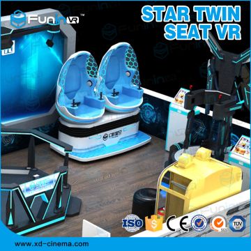 Quality Commercial 9D VR Simulator Seat Vibration Leg Sweep Two Seater for sale