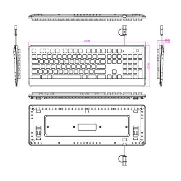 Quality USB Plastic Keyboard With Fingerprint Reader Function Keys Multimedia Keys And for sale