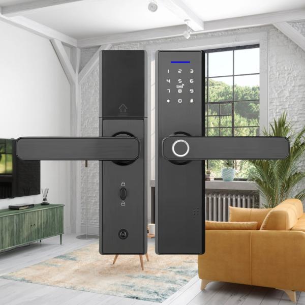 Quality Black Automatic Digital Door Lock 35mm - 55mm Electronic Door Lock With for sale