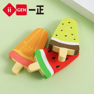 Quality School Stationery Fruit Popsicle Shape Eraser Cute Rubber for Students Using for sale