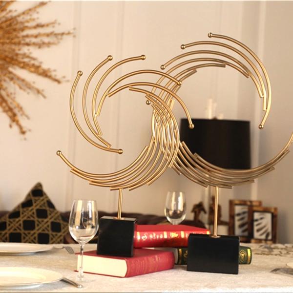 Quality Iron Metal Golden Phoenix Sculpture For Home Interior for sale