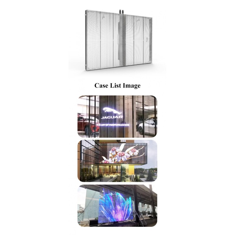 P3.9-7.8Q50T Transparent Glass LED Screen Window Wall 0