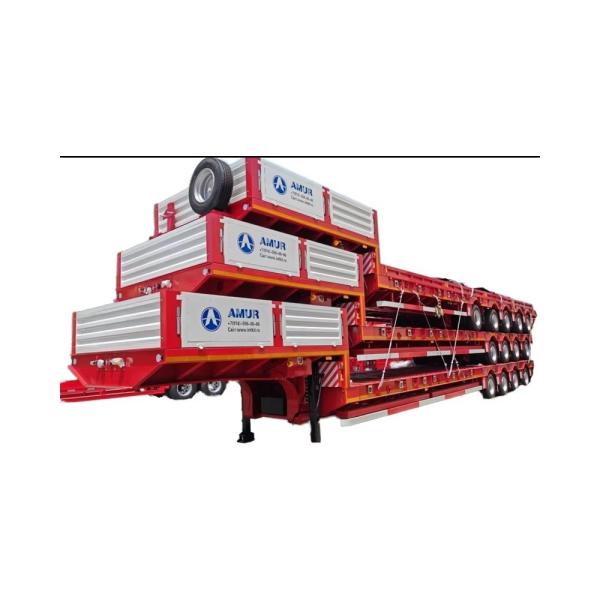 Quality Electrophoresis KTL Powder Coating 100T Low Bed Semi-Trailer for Excavator Transport for sale