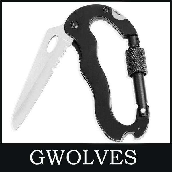 Quality Outdoor Multifunction Folding Carabiner Knife Cutting Tool with Customization for sale