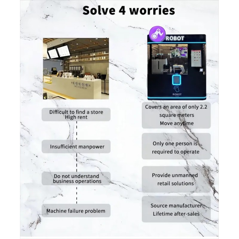 Automatic Coffee Robot Barista Fresh Brewed Coffee Milk Tea Vending Robot With Customizable Recipes