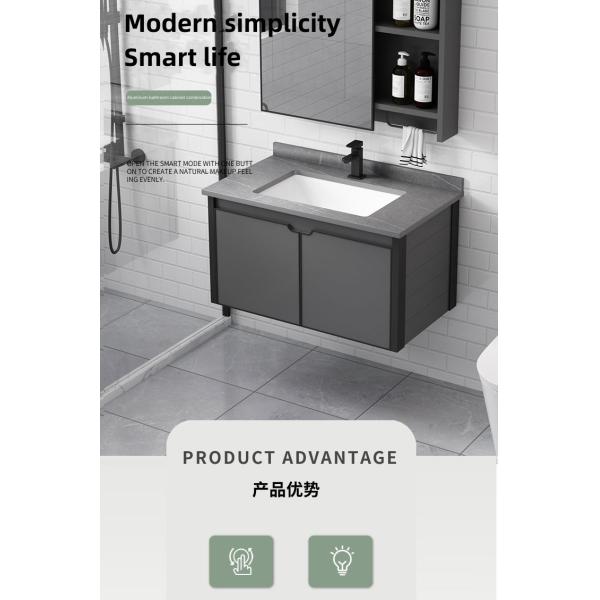 Quality Space Aluminum Moistureproof Modern Hanging Bathroom Cabinets Combination for sale