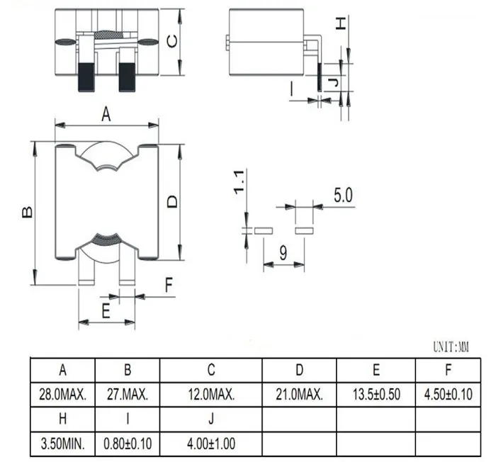 Single Ikp Carton Ikp-PT-Pq Series SMD Flat Wire Coil Transformers with CCC