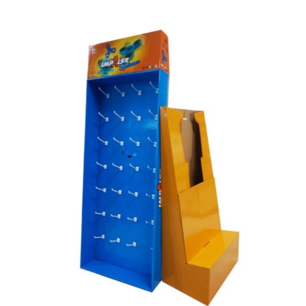 Quality Cardboard Pegboard Hook Display Stand Wall Mounted 4 Color Pantone Printing for sale