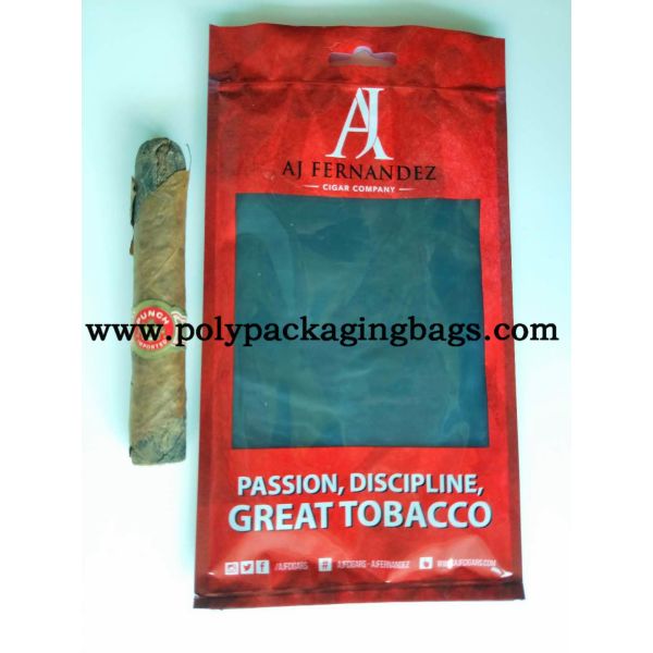 Quality Transparent Window 3 Side Seal 0.08mm Cigar Humidor Bags for sale