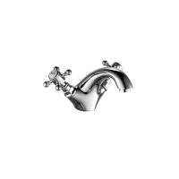 Quality Double Handle Basin Mixer Faucet Brushed Bathroom Basin Mixer Taps T8032W for sale