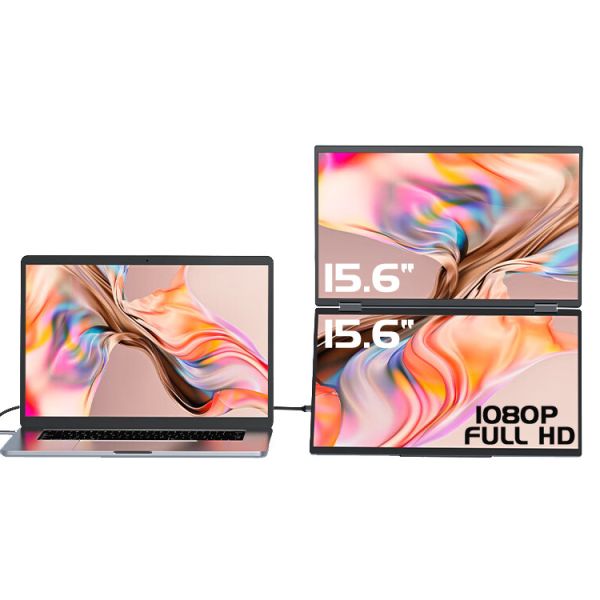 Quality 15.6 Inch Full HD 1920*1080 IPS Display Extender Type C Interface Laptop Triple Screen for sale