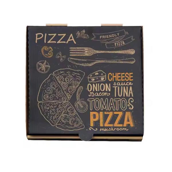 Quality Custom Biodegradable Pizza Boxes Eco-Friendly Kraft Takeaway Packaging in for sale