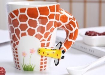 Quality 15 Oz 450ml Giraffe 9cmx11cm 3D Ceramic Mugs for sale