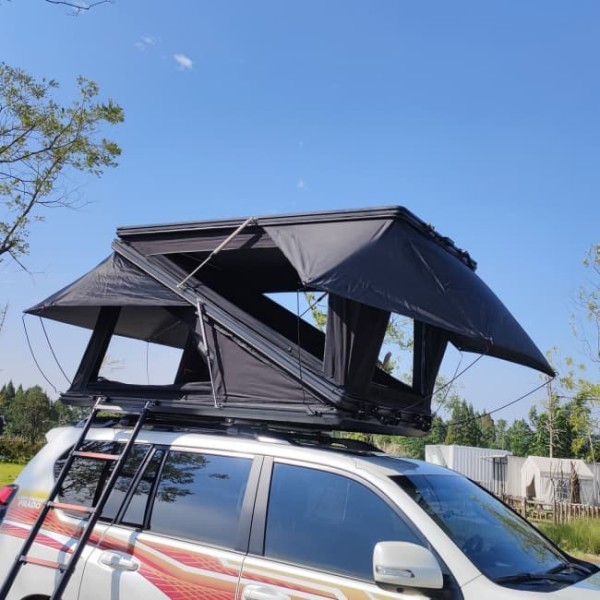 Quality Customized Square Rooftop Hard Shell Tent Z Style With Double Rain Cover for sale