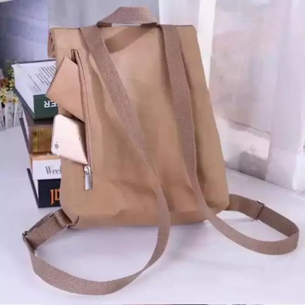 Quality Custom Anti Theft Washable Paper Backpack With Side Zipper for sale