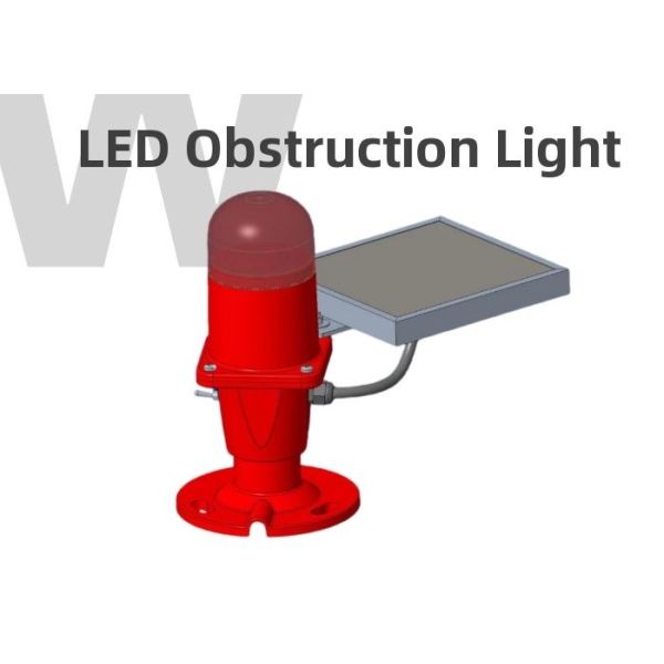 Solar Red Obstruction Light For Tall Buildings Towers Cranes And ...