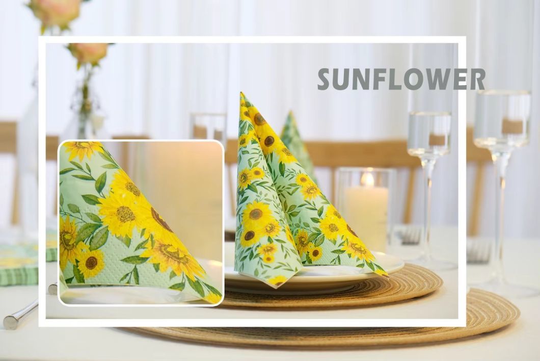 Paper Printed Napkin Personal Serviettes Disposable Party Tissue Paper Hotel Restaurant Table Bistro Printed Napkin