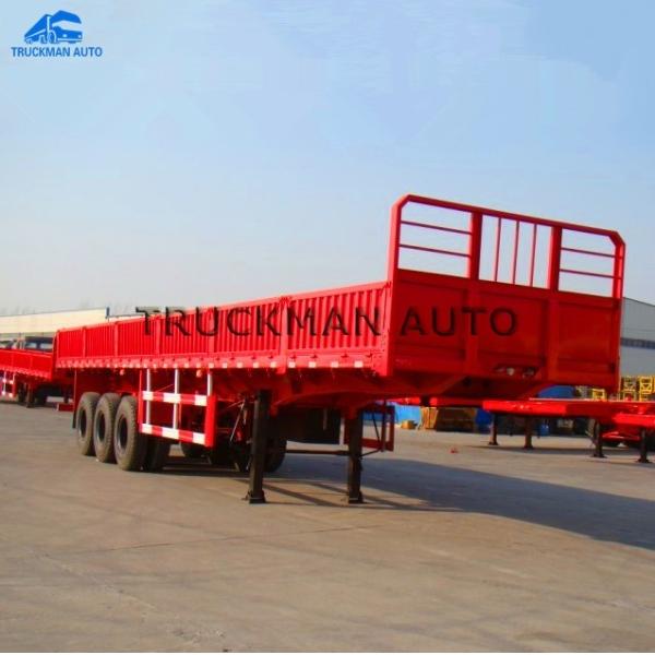 Quality 60-80 Tons Side Wall Semi Tractor Trailer 3 Fuwa Axles For Container And Bulk for sale