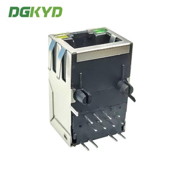 Quality DGKYD311B029DB1A4DN PCB Mount Integrated Magnetics RJ45 Jack Module Tab Up Cat5 for sale