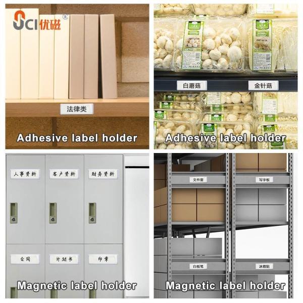 Quality Writable Magnetic Label Holder White Clear PVC Label Holder Pocket for sale