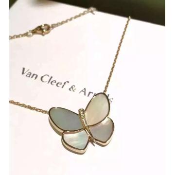 Butterfly Pendant Necklace 18K Yellow Gold , Van Cleef Butterfly Necklace