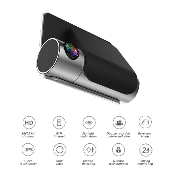 Quality Car ADAS Touchscreen Dash Cam WIFI GPS Dual Lens Built In DVR Recorder for sale