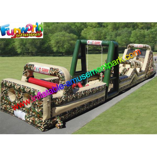 Quality PVC Tarpaulin Inflatables Obstacle Course Military Boot Camp Challenge for sale